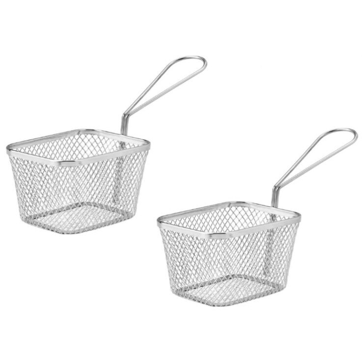 Set 2 cosuri servire cartofi prajiti sau gustari mici, inox, 19x13x7 cm ...