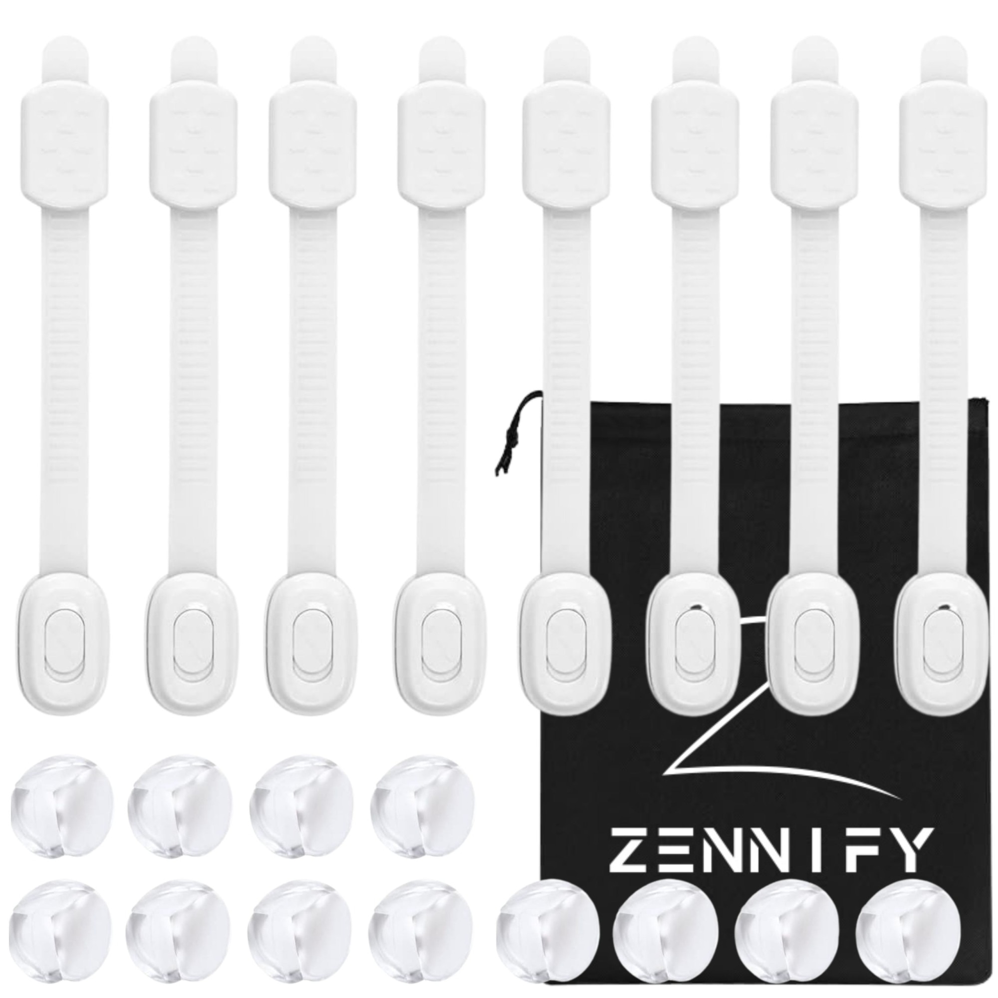 Set 20x Sigurante Universale Zennify™, 8x Sigurante Usi Copii, Sertare, Cuptor, Frigider ...