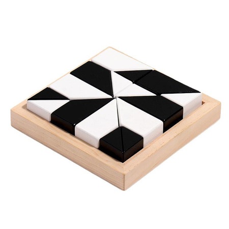 Puzzle 3D, forma geometrica, Alb/Negru,16 piese - eMAG.ro
