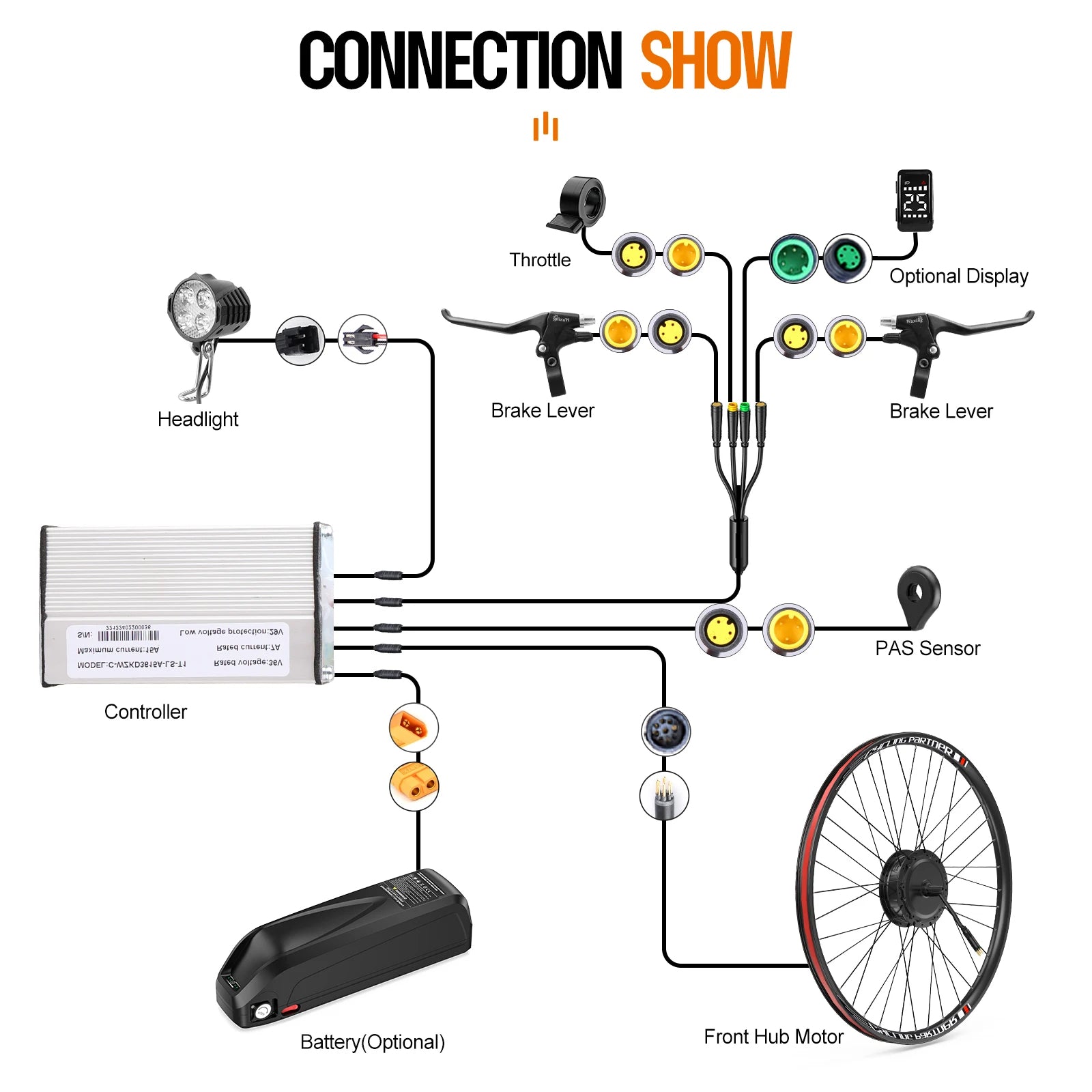 Set, conversie pentru biciclete electrice, C961, 700C, 48V, 500W ...