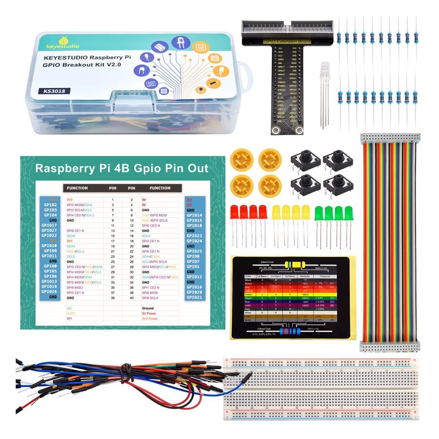 Kit dezvoltare GPIO KEYESTUDIO KS3018, compatibil Raspberry Pi ...