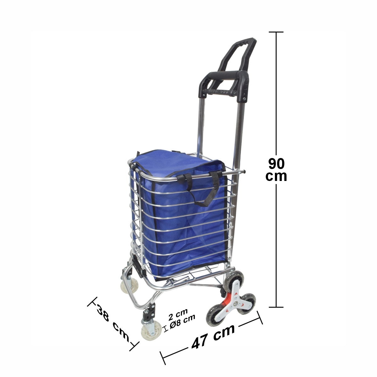 Carucior de piata pliabil, din aluminiu, Naimeed D5664, 8 roti ...