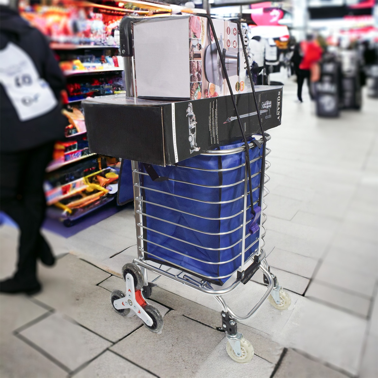 Carucior de piata pliabil, din aluminiu, Naimeed D5664, 8 roti ...