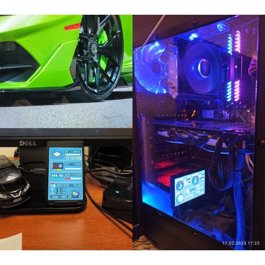 Ecran secundar IPS TYPE-C de 3, 5 inchi pentru computer CPU GPU RAM HDD ...