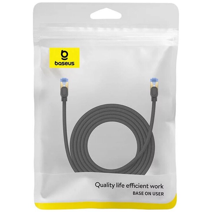 Cablu patch cord UTP Baseus Cat7, fire din cupru, round cable, viteza ...