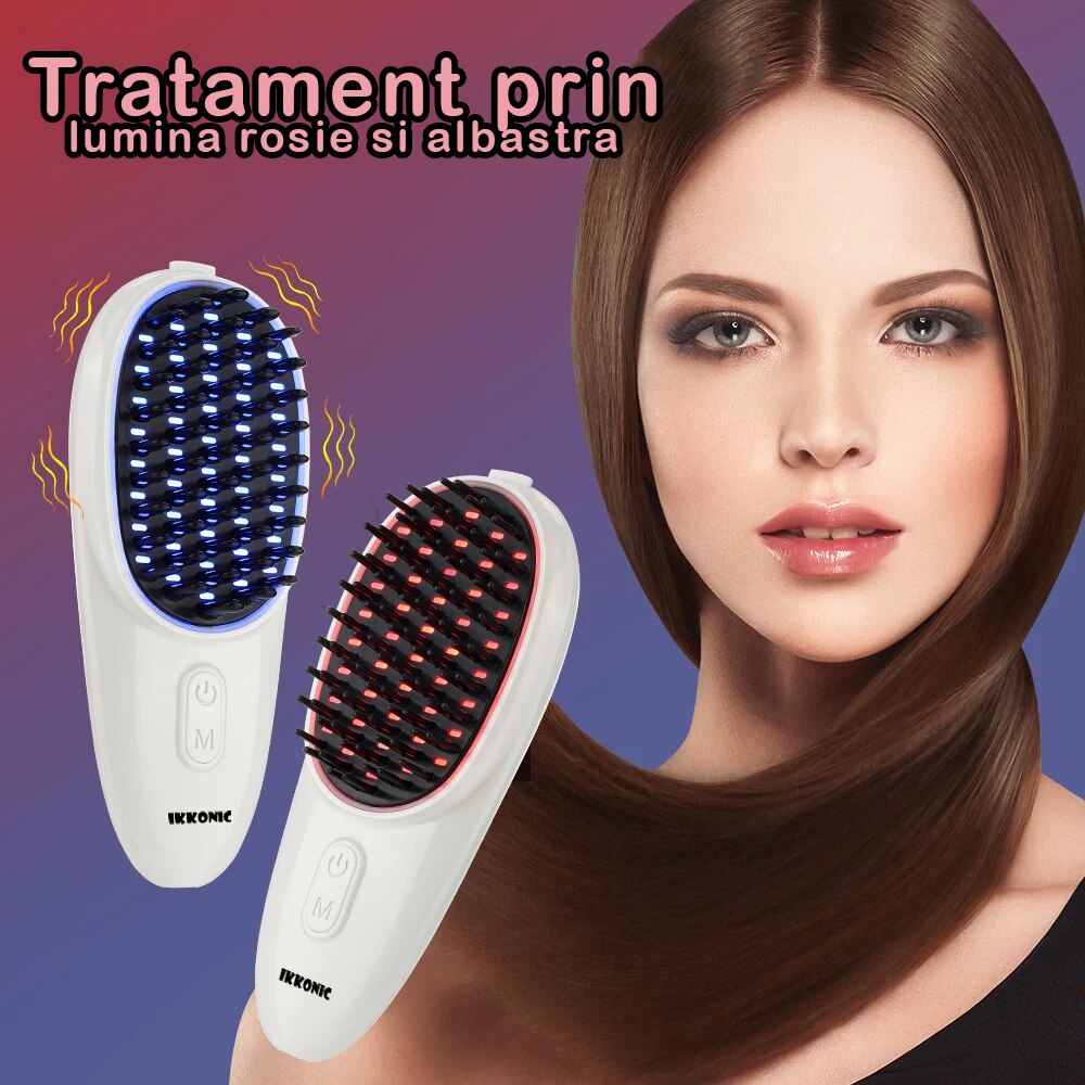 Pieptene electric IKKONIC™ pentru masaj al scalpului, tehnologie EMS ...