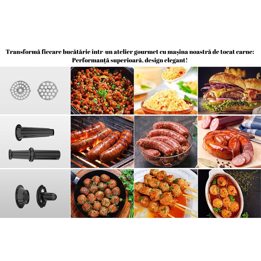 Masina de tocat carne SCHNEIDER Consumer MG1193R, 1340 W, Accesorii ...