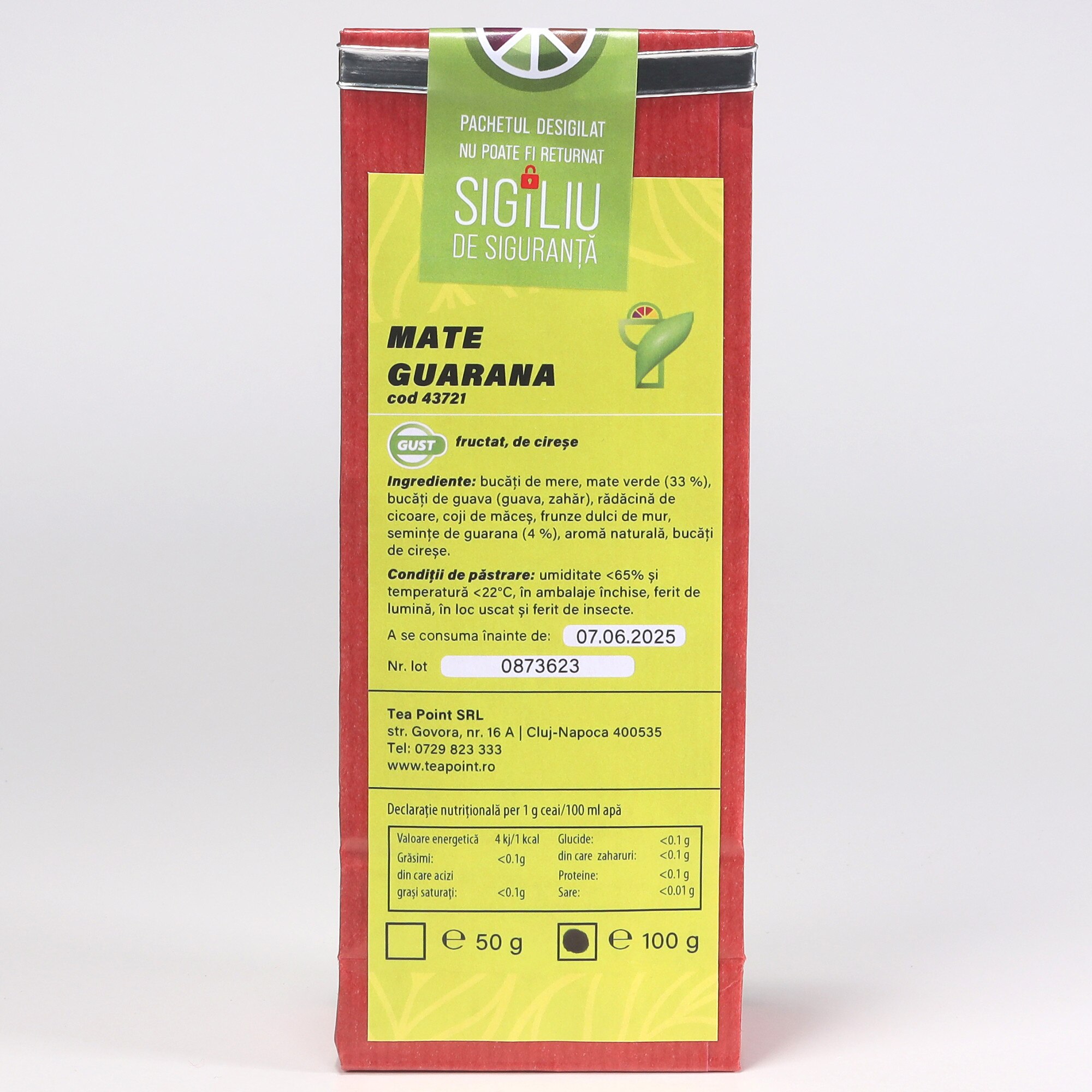 Ceai Mate Guarana _Tea Point_ 100 g - eMAG.ro