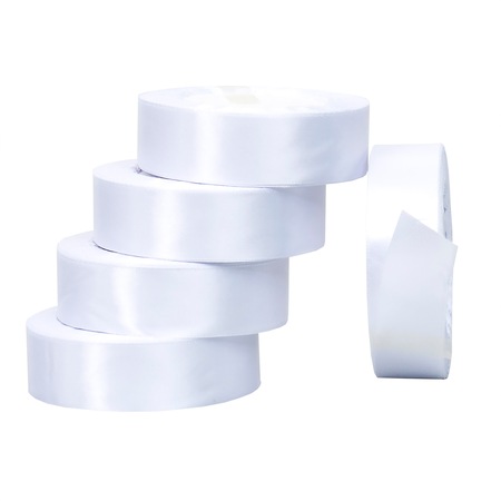 Rola saten, 2.5 cm x 22 m, 5/ set, culoare alb, B.S.P. / SL194_01 - eMAG.ro