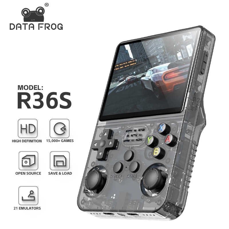 Ретро конзола DATA FROG R36S 64GB с игри, 4 ядра Cortex-A53 1.5GHz, GPU ...