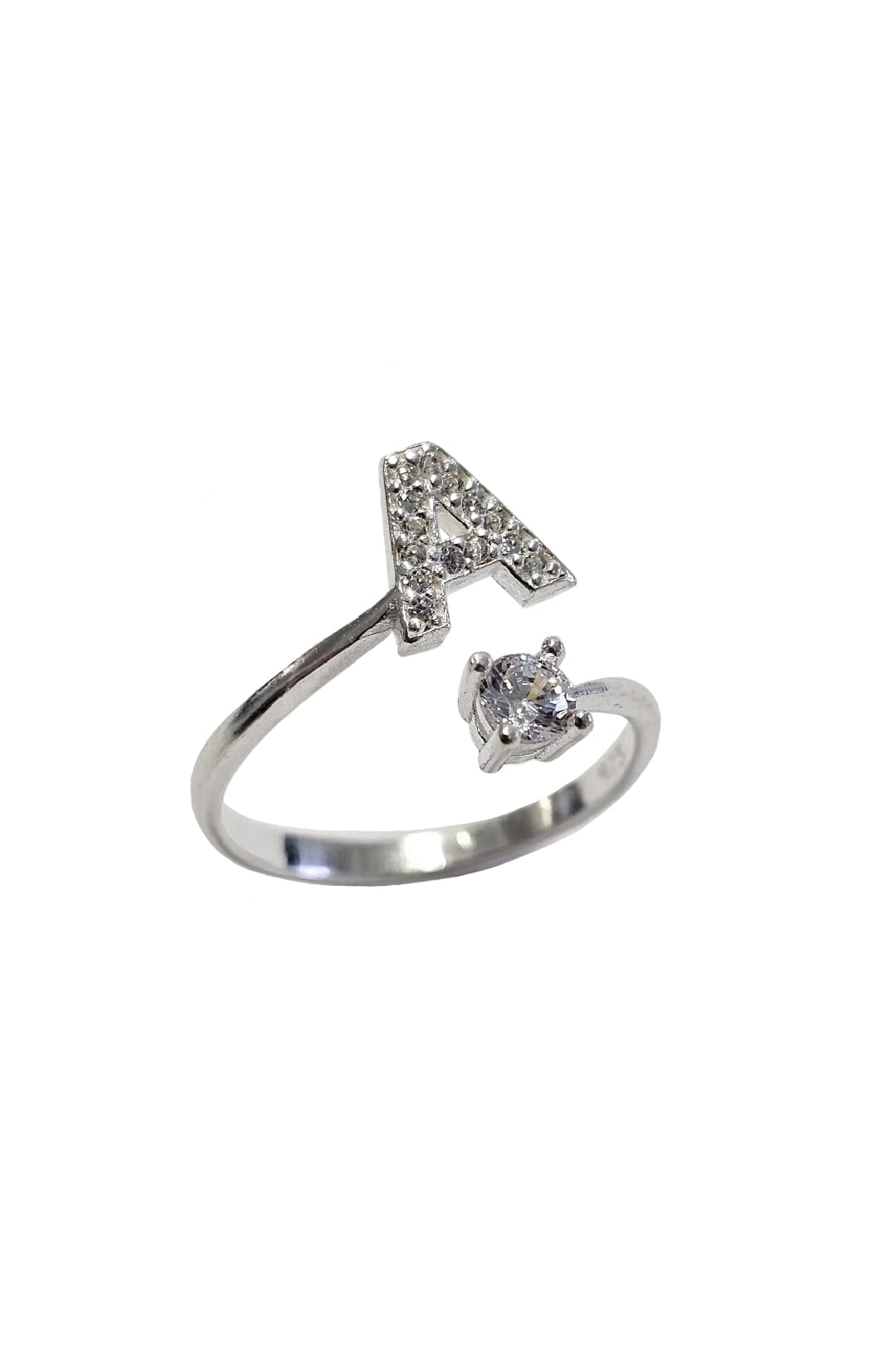 Inel reglabil cu initiala A din argint 925 - eMAG.ro