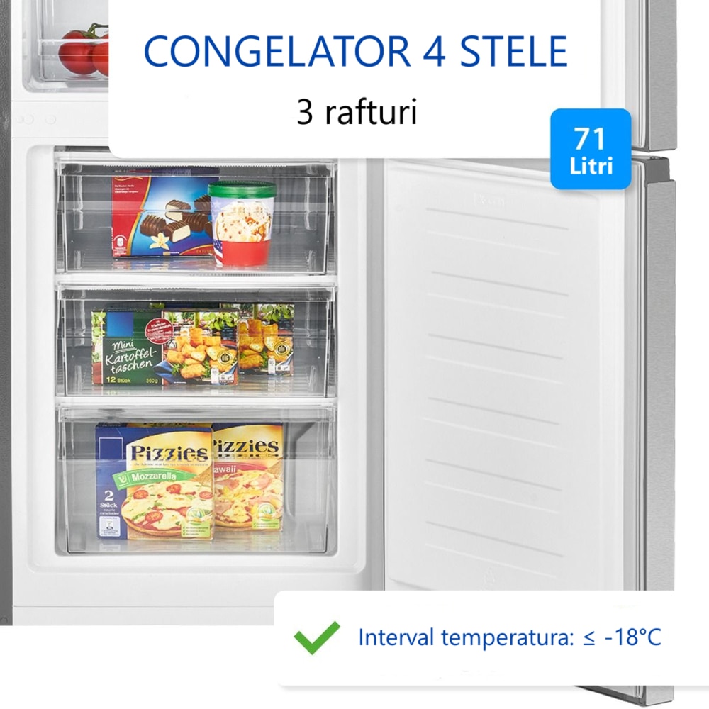 Frigider Bomann, KG7353IX, H 180 cm, capacitate 268 l, consum redus ...