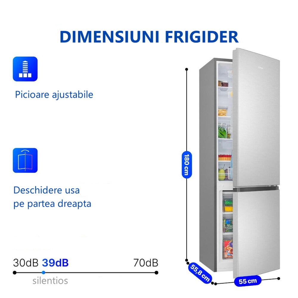 Frigider Bomann, KG7353IX, H 180 cm, capacitate 268 l, consum redus ...