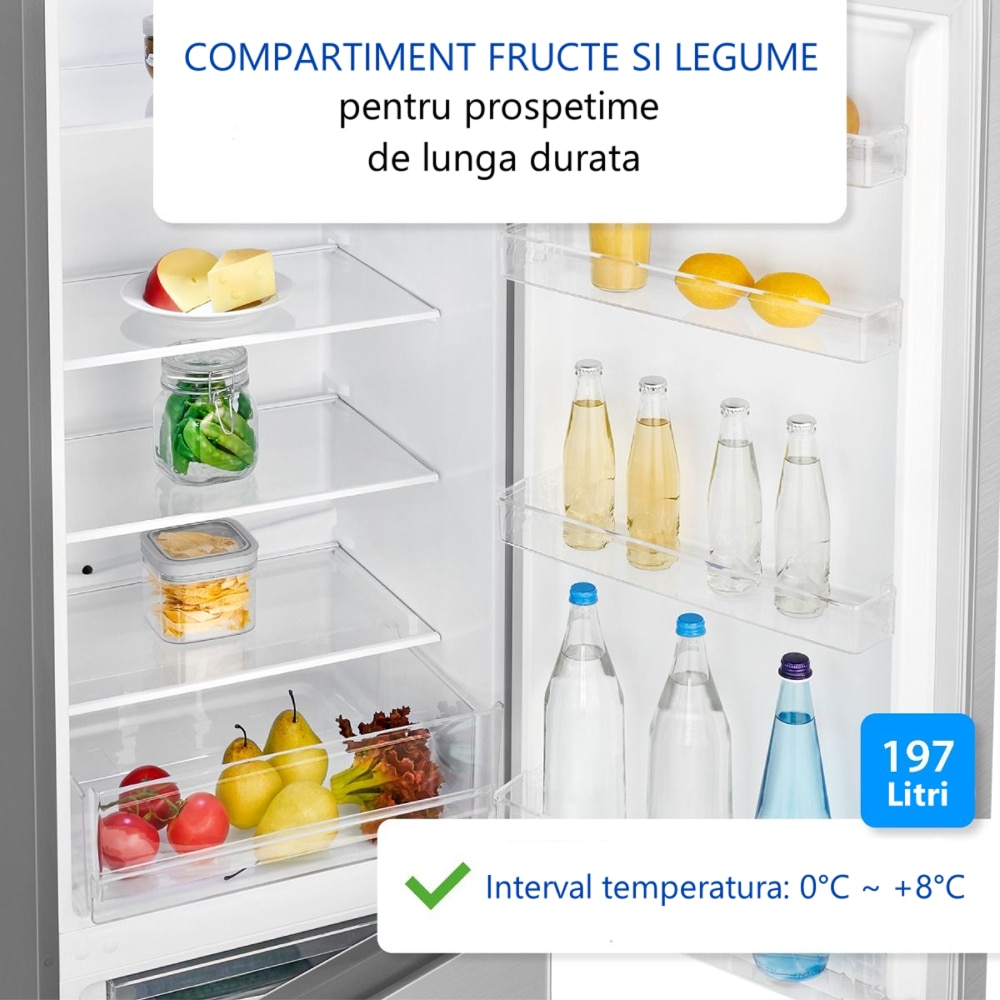 Frigider Bomann, KG7353IX, H 180 cm, capacitate 268 l, consum redus ...