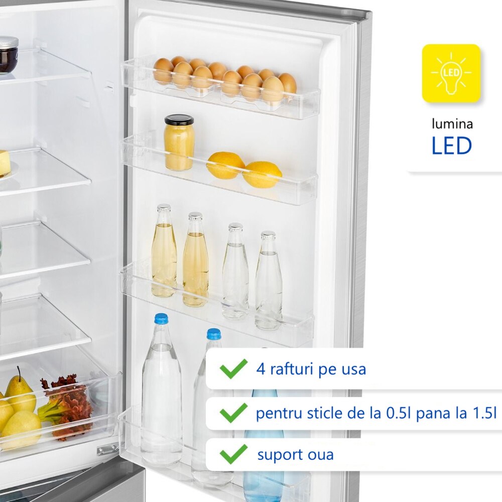 Frigider Bomann, KG7353IX, H 180 cm, capacitate 268 l, consum redus ...