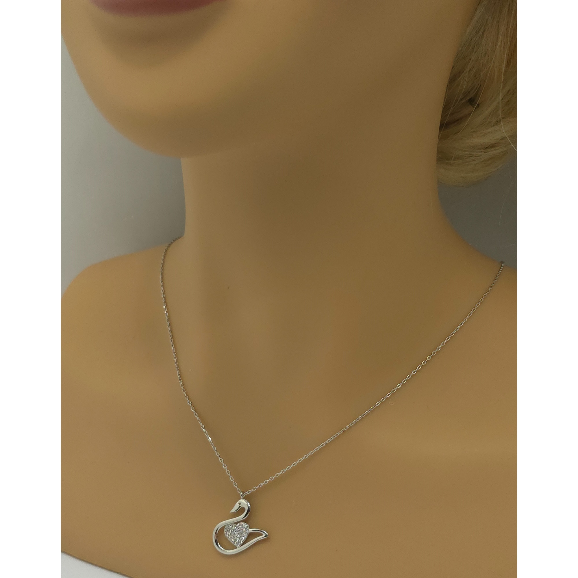 Lant din Argint 925 cu Lebada si pietre - eMAG.ro