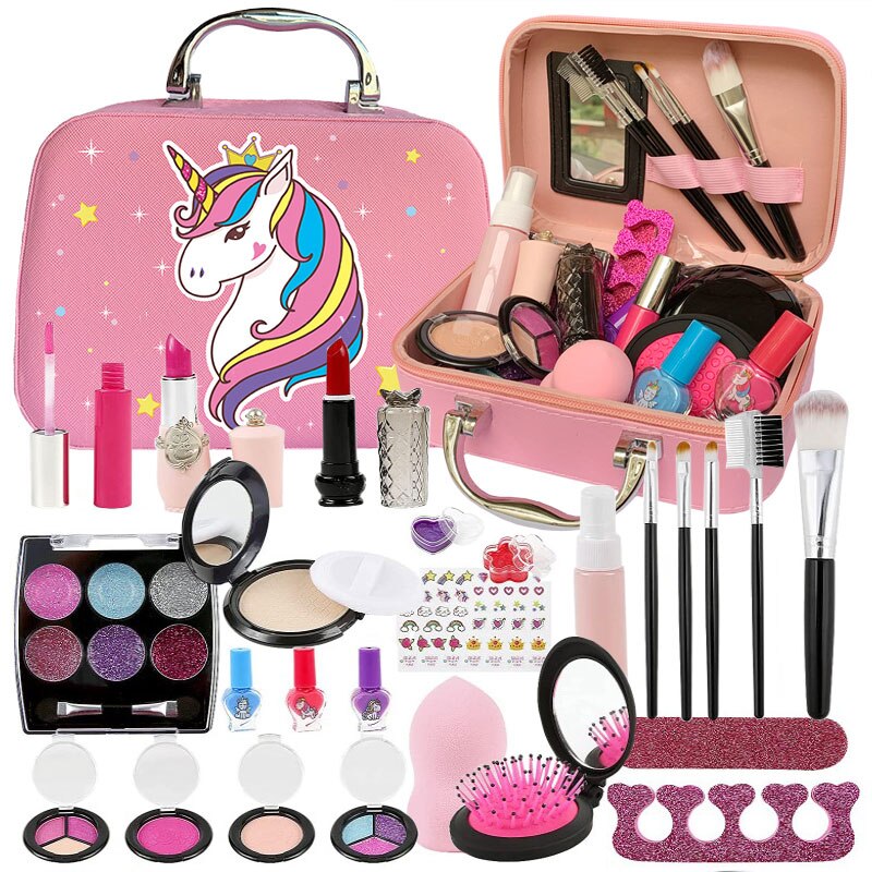 Set de machiaj pentru copii cu unicorn, non-toxic, solubil in apa, 26 ...