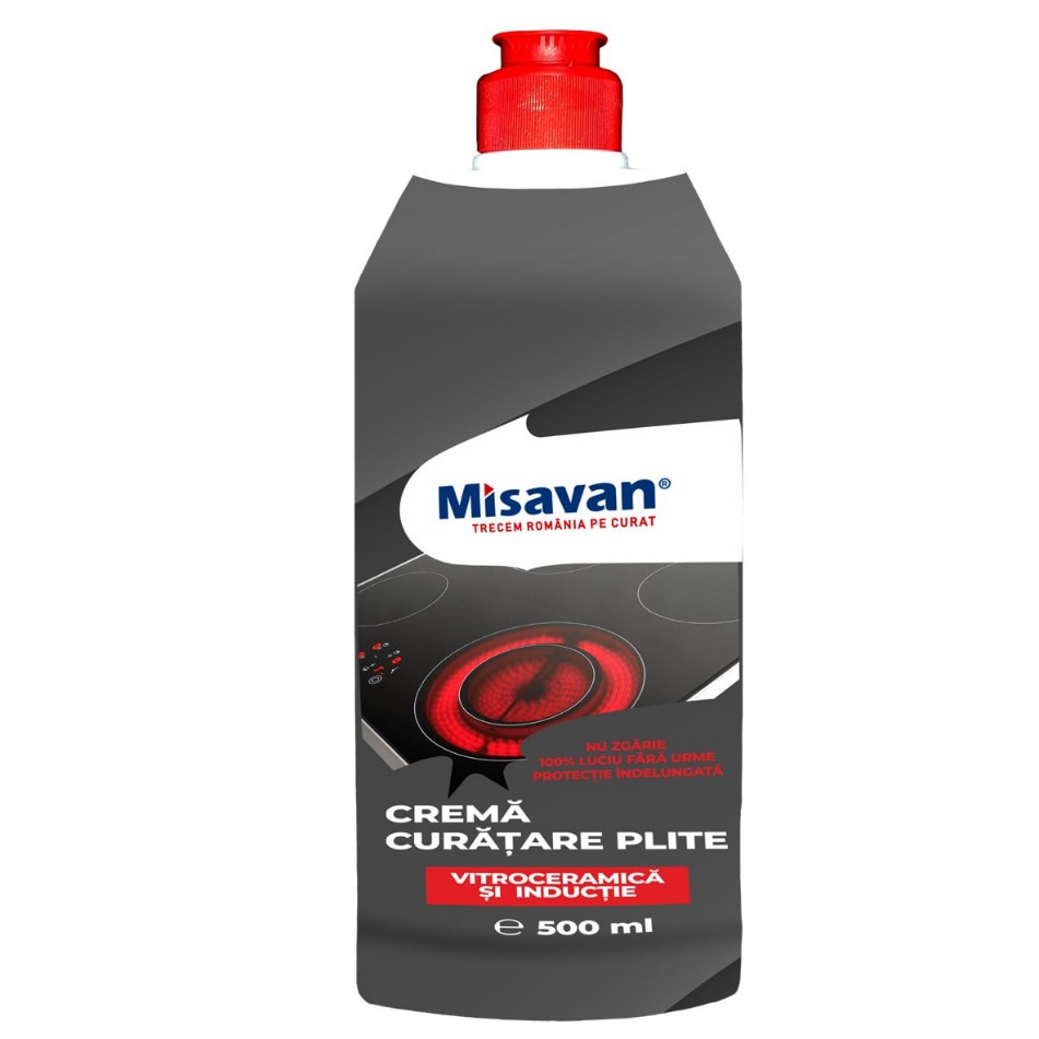 Крем за почистване на стъклокерамични плотове 500мл, Misavan - eMAG.bg