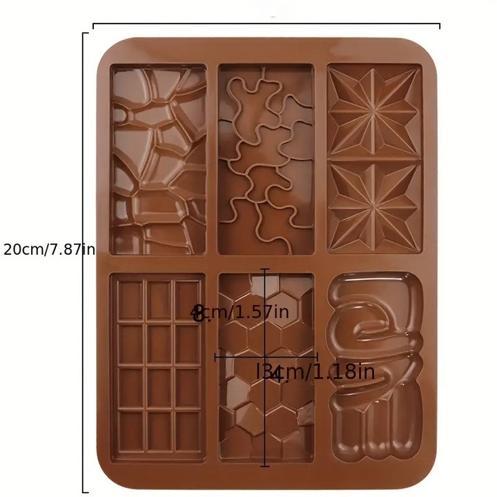Forma de ciocolata din silicon cu 6 cavitati, NUT, Maro, 20 cm - eMAG.ro