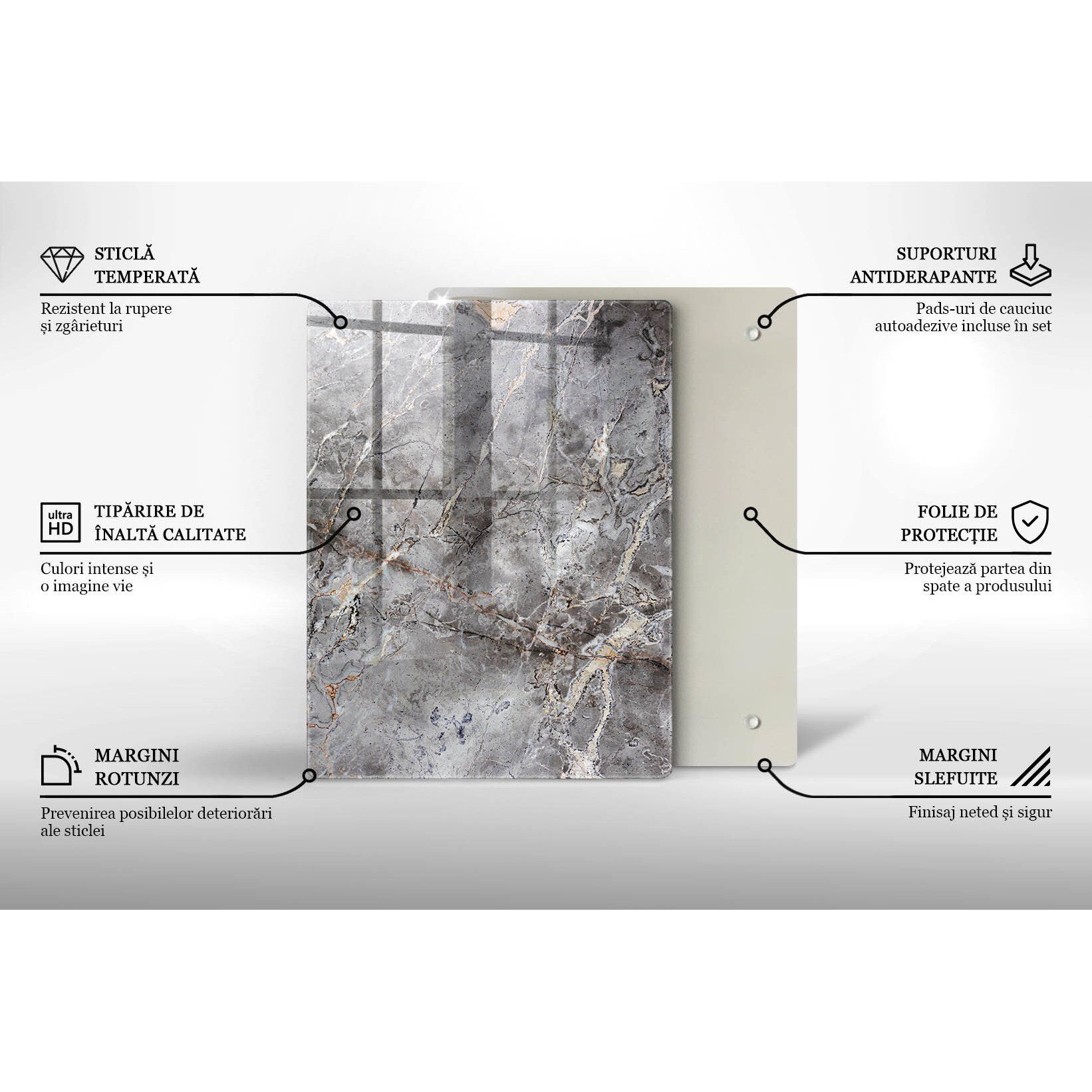 Placa sticla securizata, Wallfluent, protectie perete/plita/blat ...