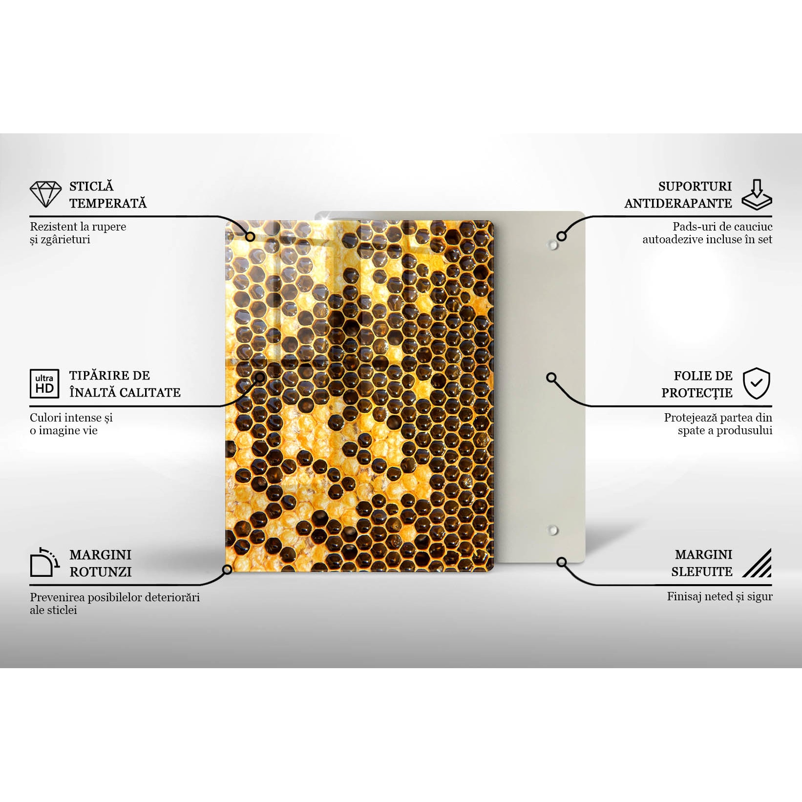 Placa sticla securizata, Wallfluent, protectie perete/plita/blat ...