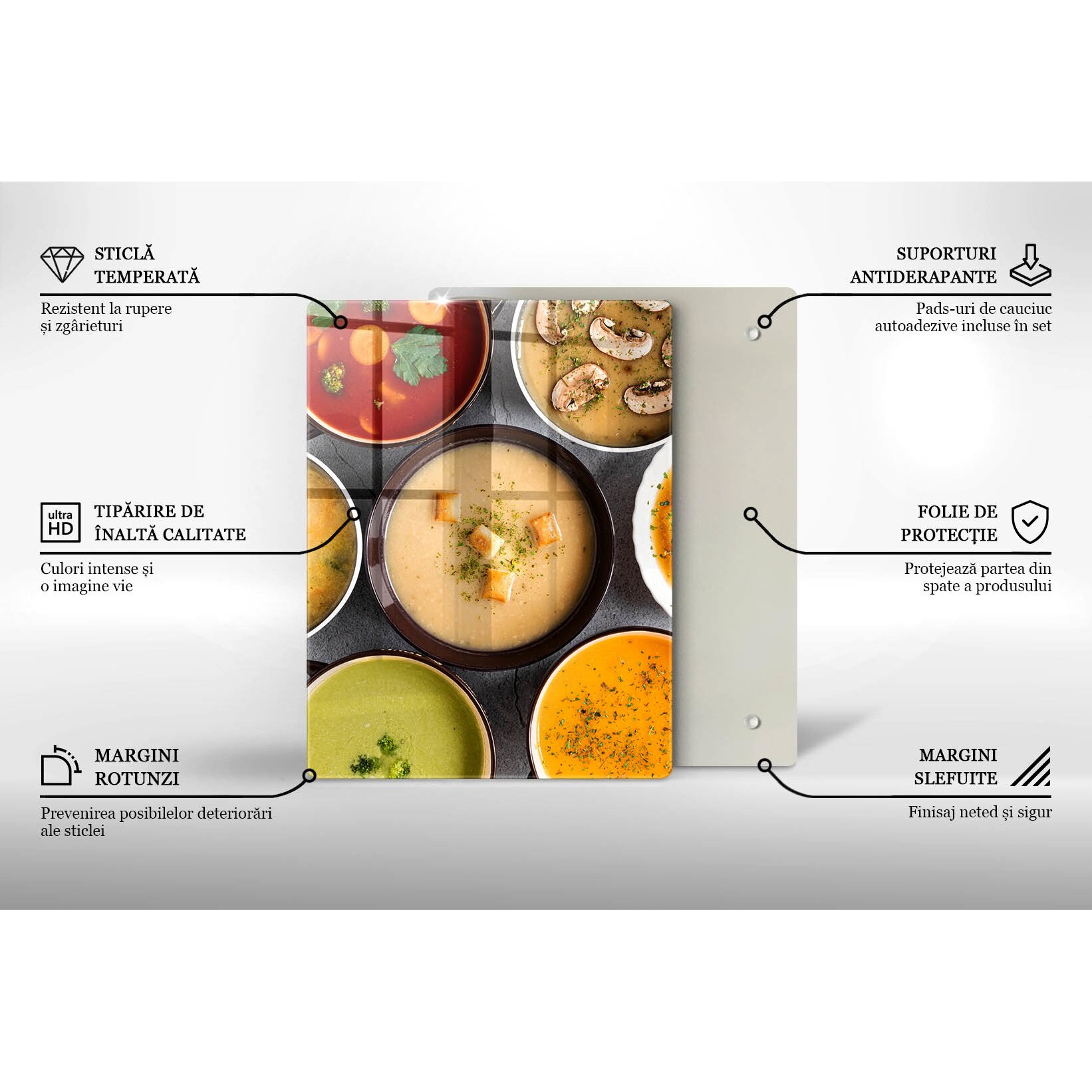 Placa sticla securizata, Wallfluent, protectie perete/plita/blat ...