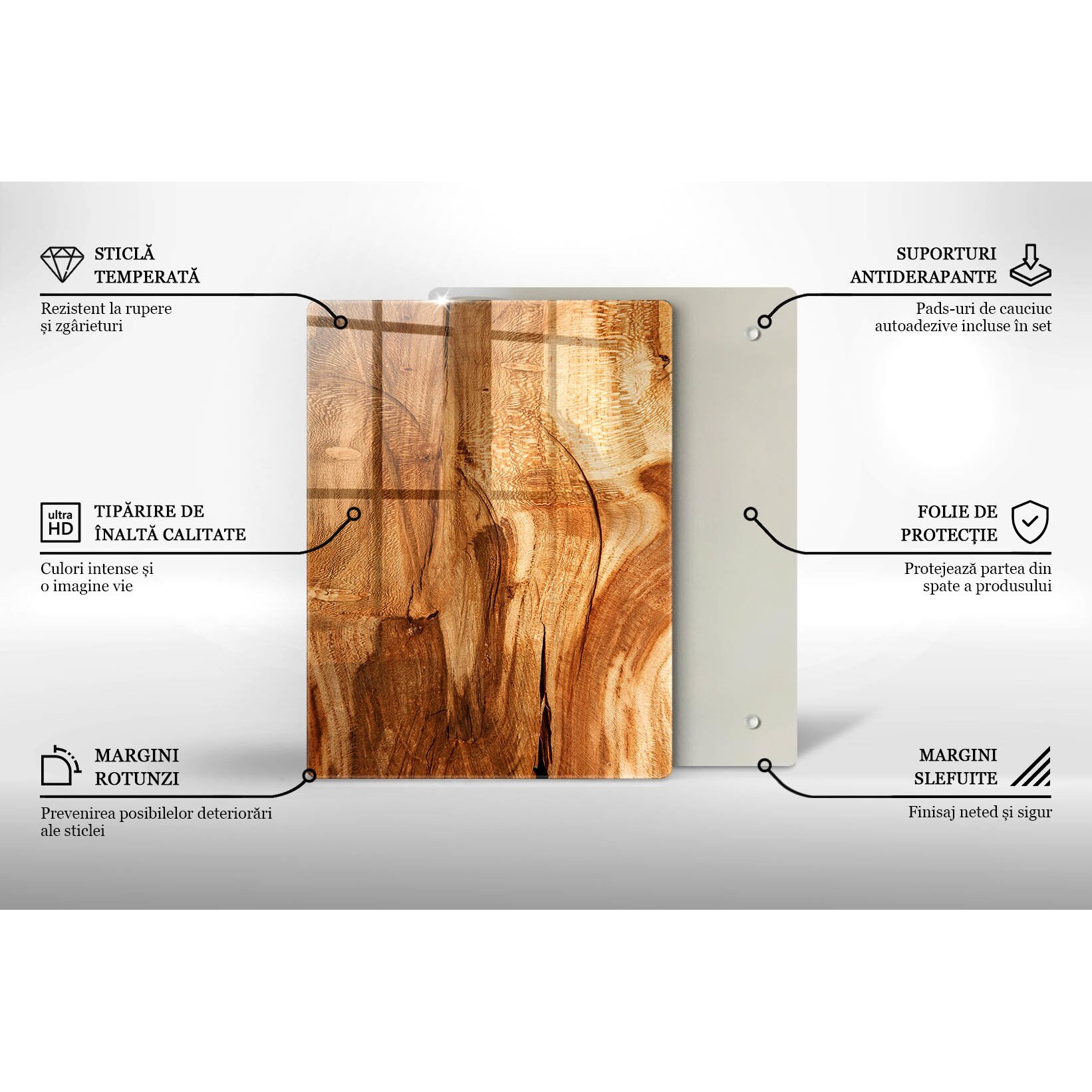 Placa sticla securizata, Wallfluent, protectie perete/plita/blat ...