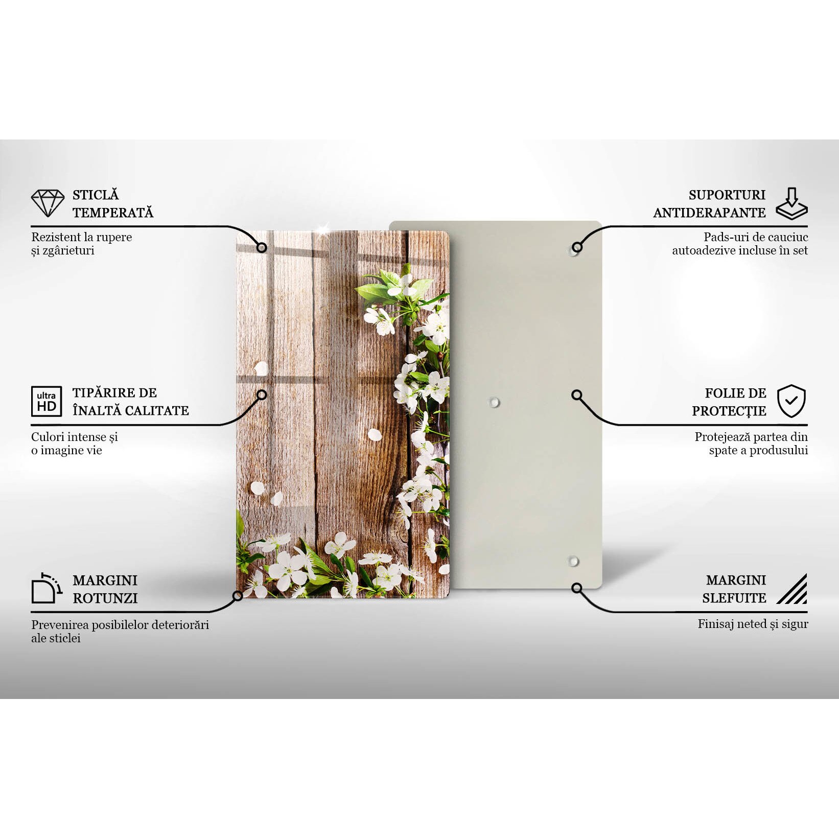 Placa sticla securizata, Wallfluent, protectie perete/plita/blat ...