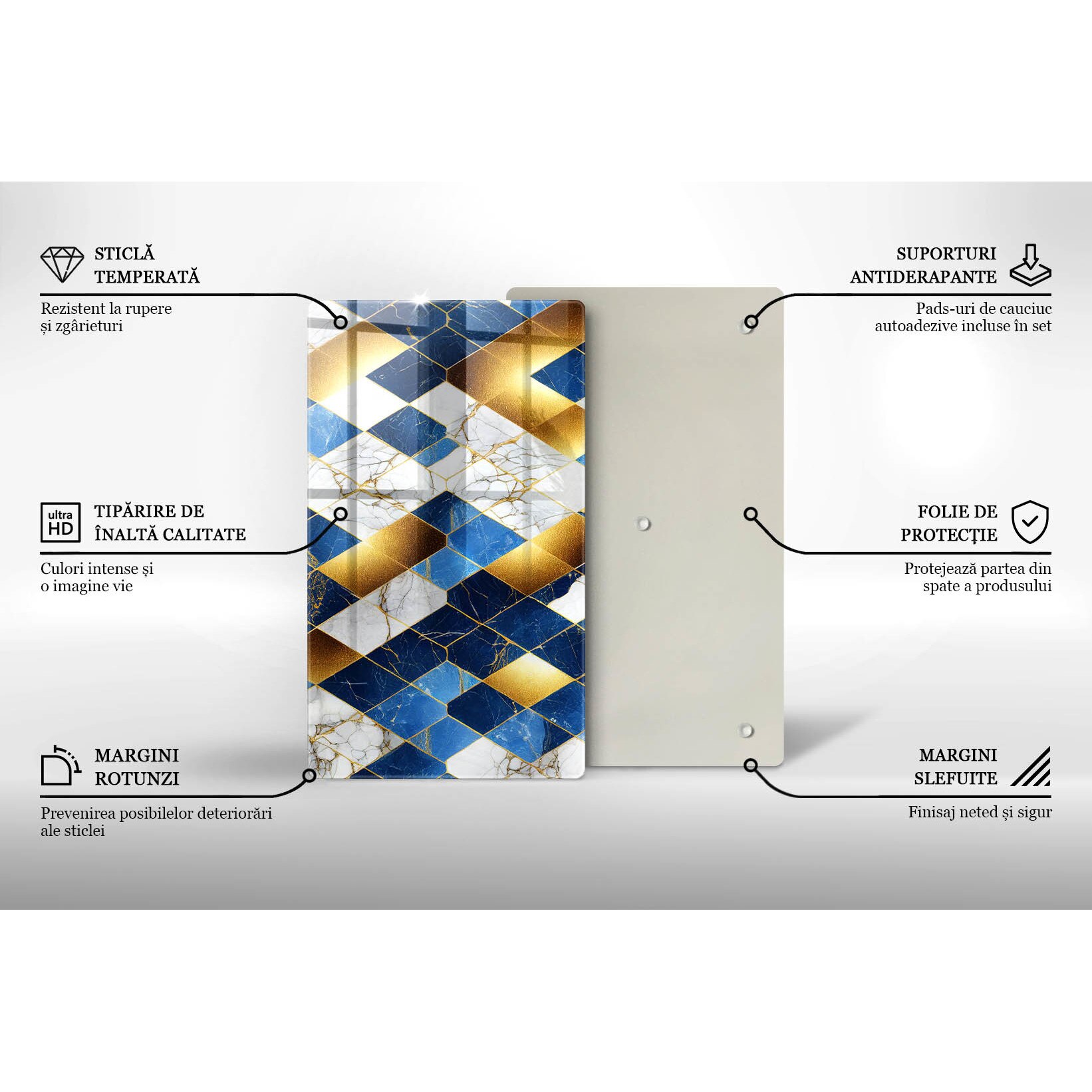 Placa sticla securizata, Wallfluent, protectie perete/plita/blat ...