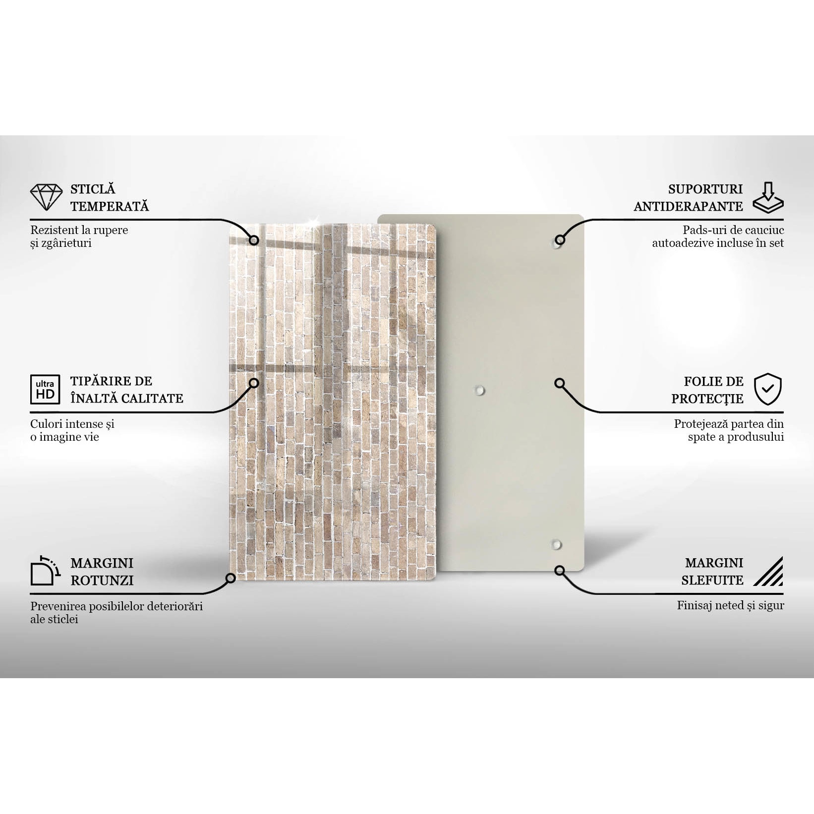 Placa sticla securizata, Wallfluent, protectie perete/plita/blat ...