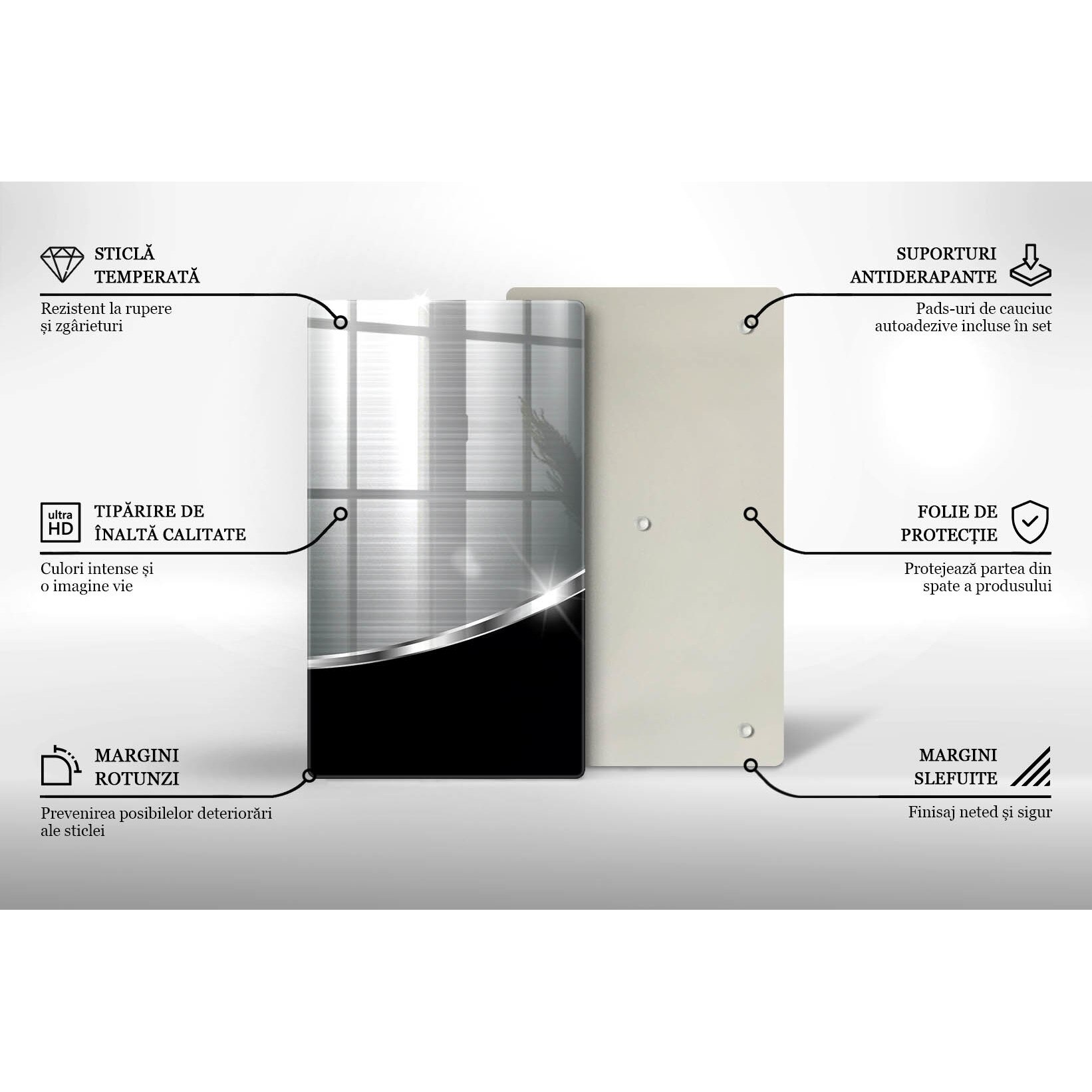 Placa sticla securizata, Wallfluent, protectie perete/plita/blat ...