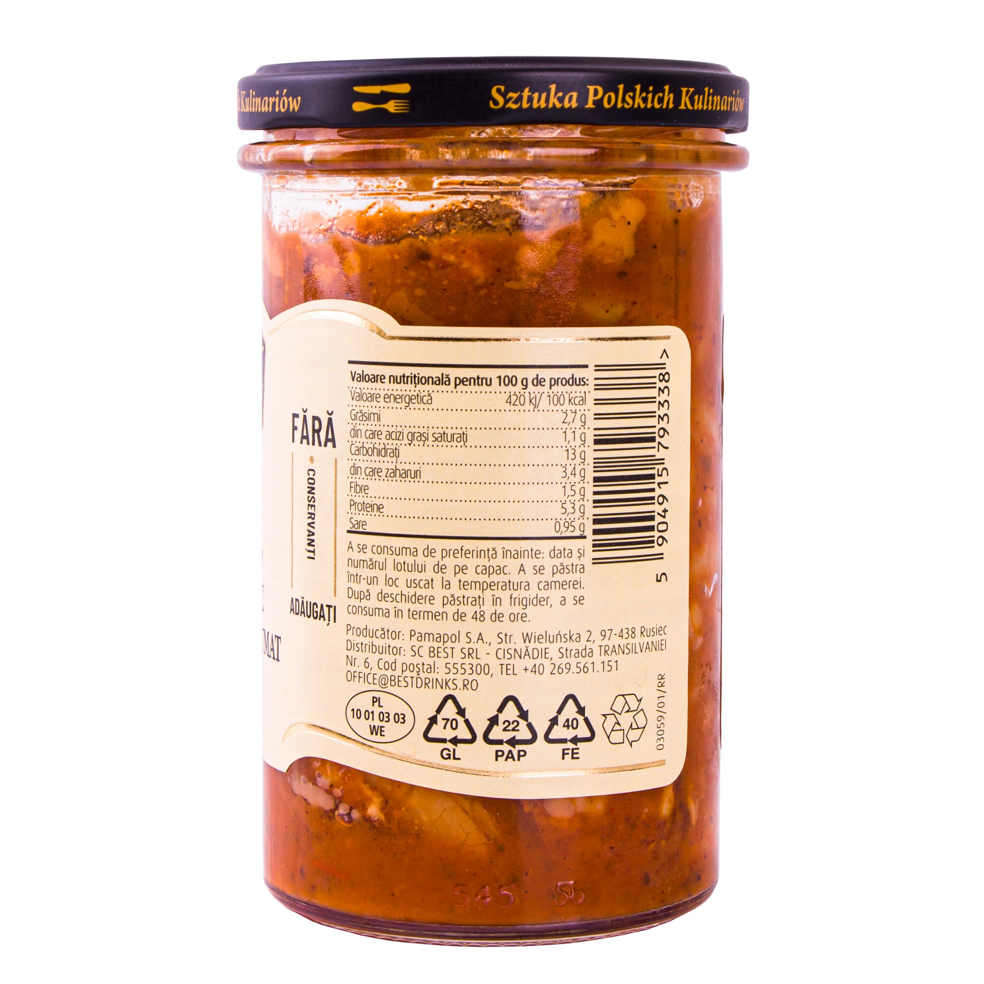 Fasole cu carnati de porc cu ienupar si bacon afumat in sos de rosii ...