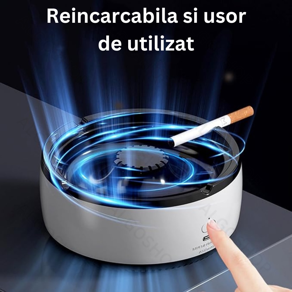 Scrumiera multifunctionala portabila, reincarcabila, cu filtru ...