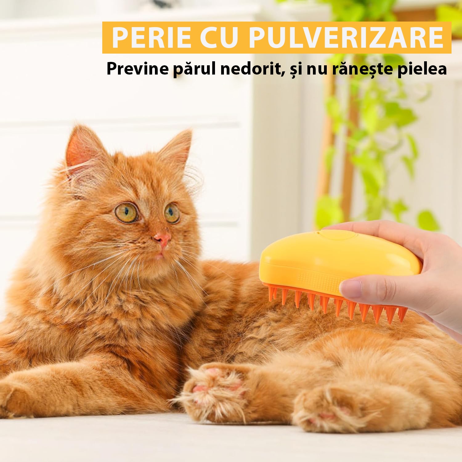 Perie 3 in 1 multifunctionala pentru animale de companie, cu aburi ...