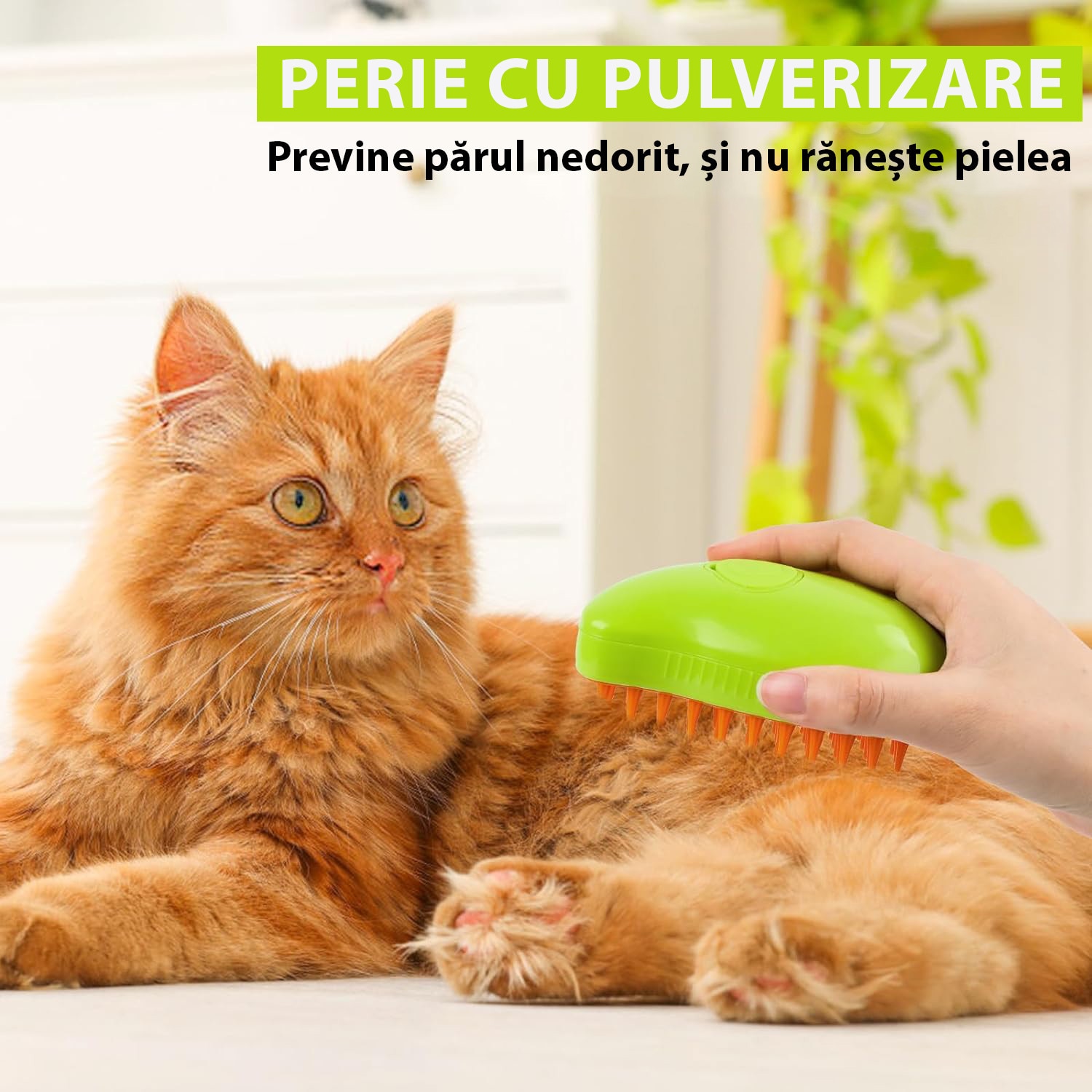 Perie 3 in 1 multifunctionala pentru animale de companie, cu aburi ...