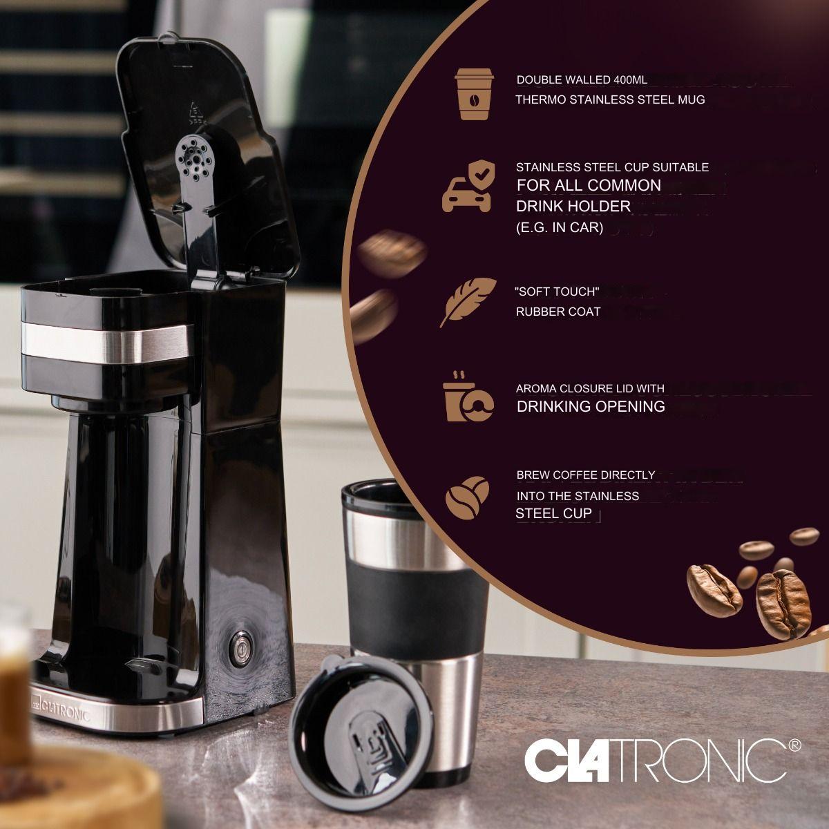 Cafetiera Clatronic, Coffee To Go, cu termos integrat 400 ml ...