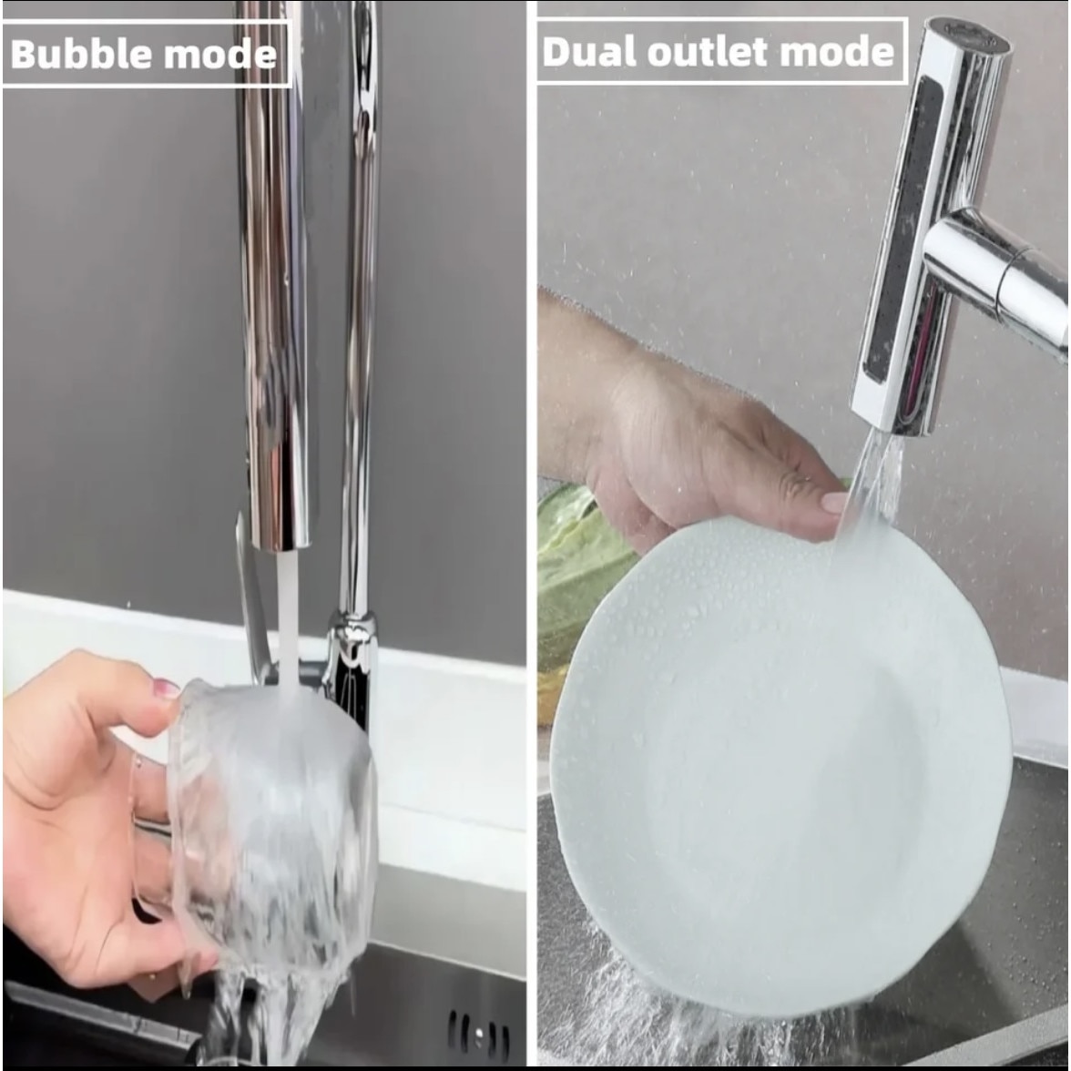 Aerator cascada cu functii dual spray, ploaie si jet normal cu pistol ...