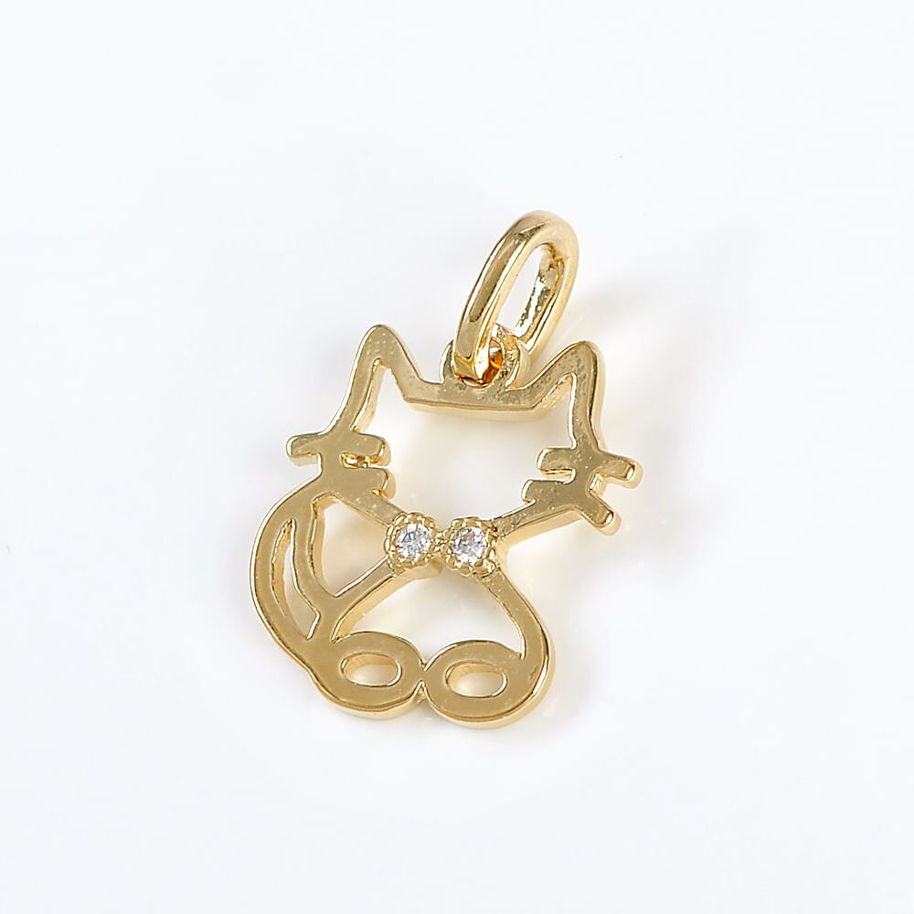 Pandantiv placat cu aur contur pisica, Meli Melo Paris - eMAG.ro