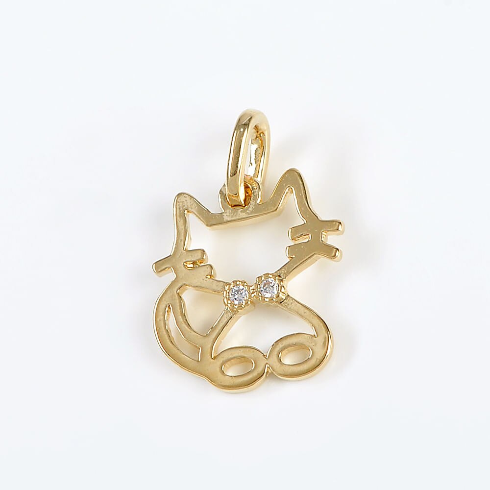 Pandantiv placat cu aur contur pisica, Meli Melo Paris - eMAG.ro