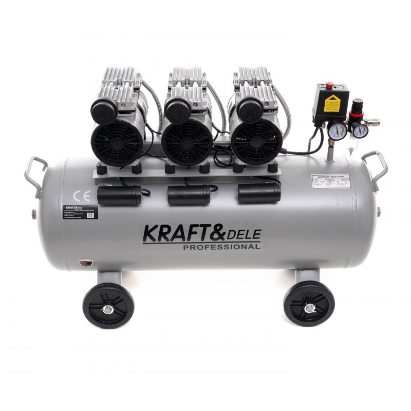 Compresor fara ulei, 3 x 1500 W, 100 l, Kraft&Dele KD1397 - eMAG.ro