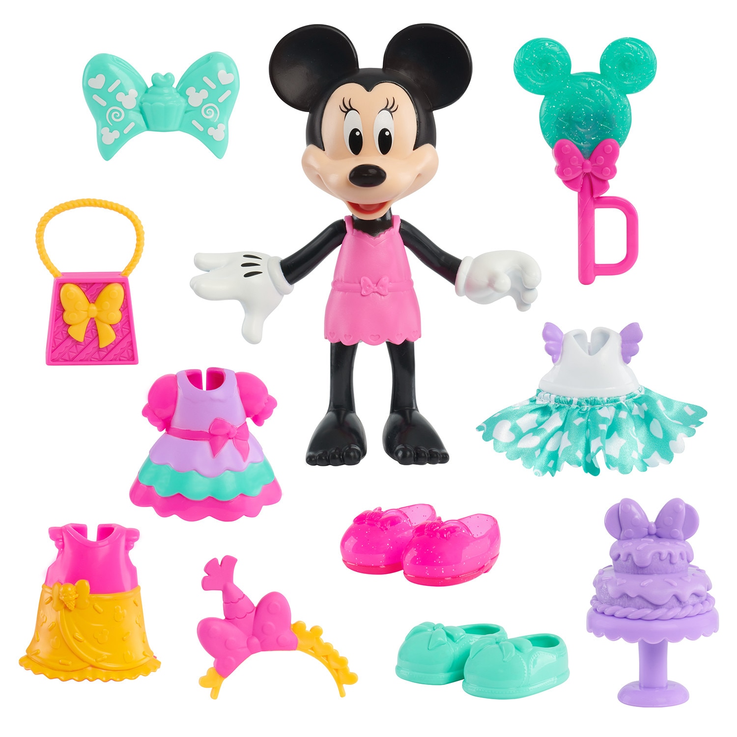 Papusa Disney Minnie Mouse, cu accesorii - Sweet Party, 12 cm - eMAG.ro