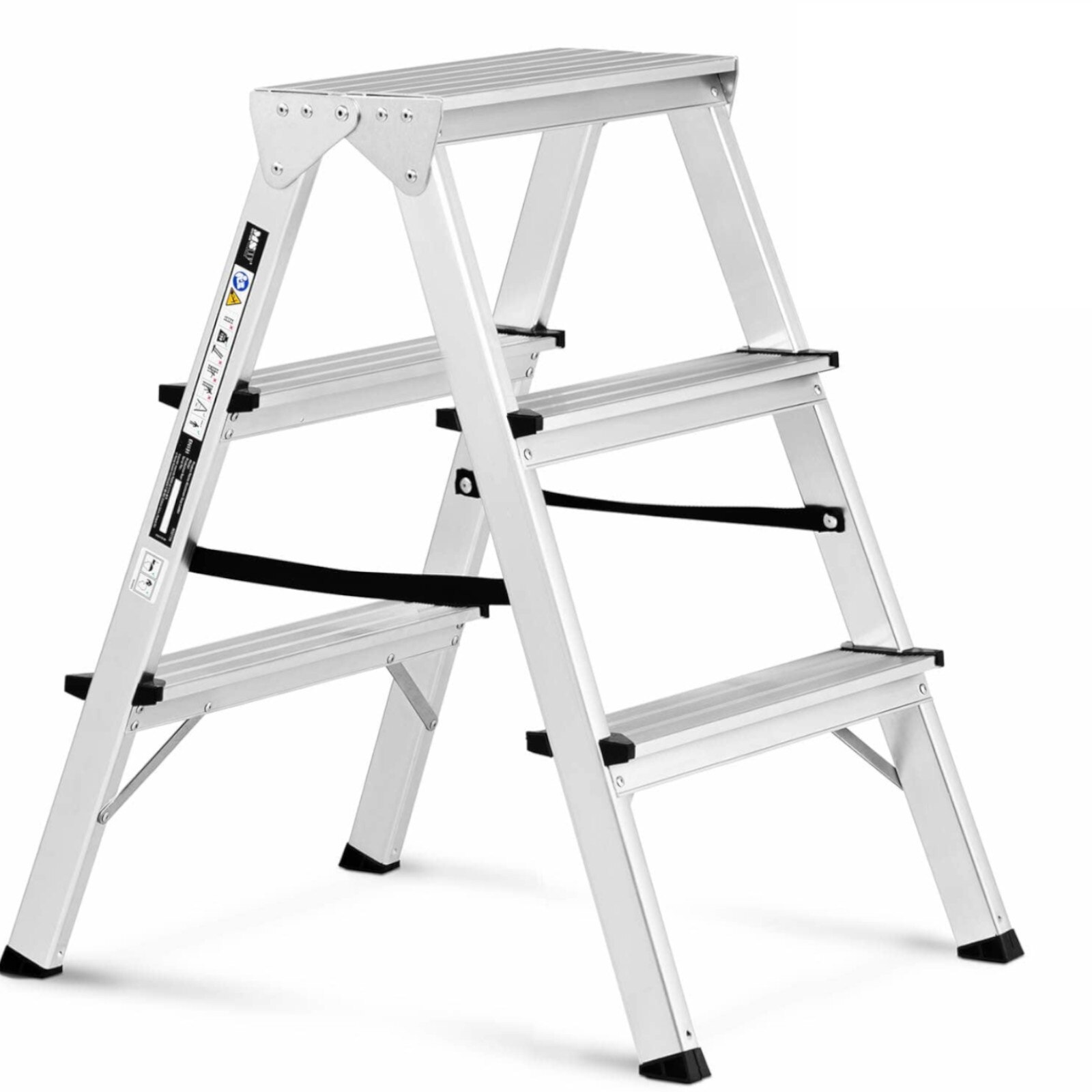 Scara Pliabila, MSW, Aluminiu, 3 trepte, Inaltime 65 cm, Pana la 150 kg ...