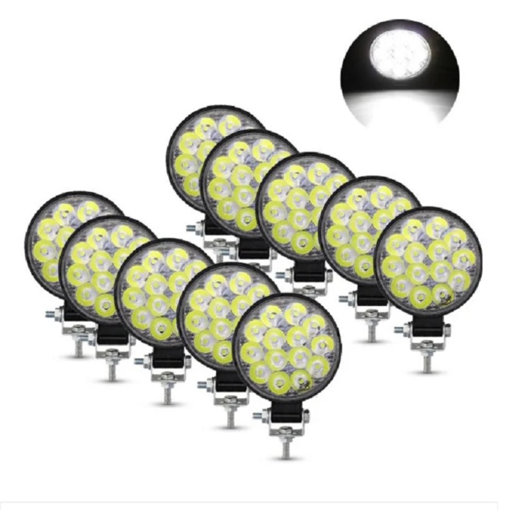 Set 10 x proiectoare led 42w rotunde duraluminiu flood rezistente la ...