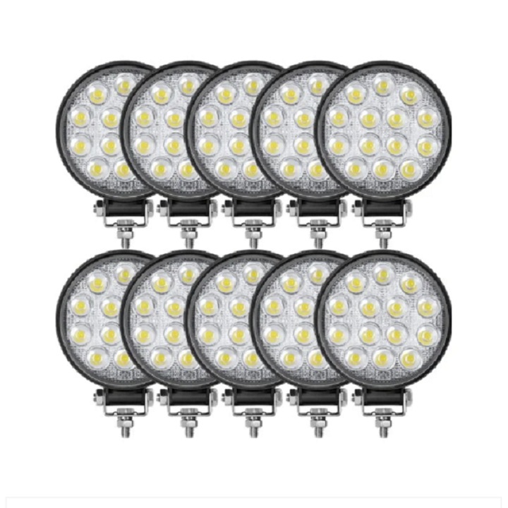 Set 10 x proiectoare led 42w rotunde duraluminiu flood rezistente la ...