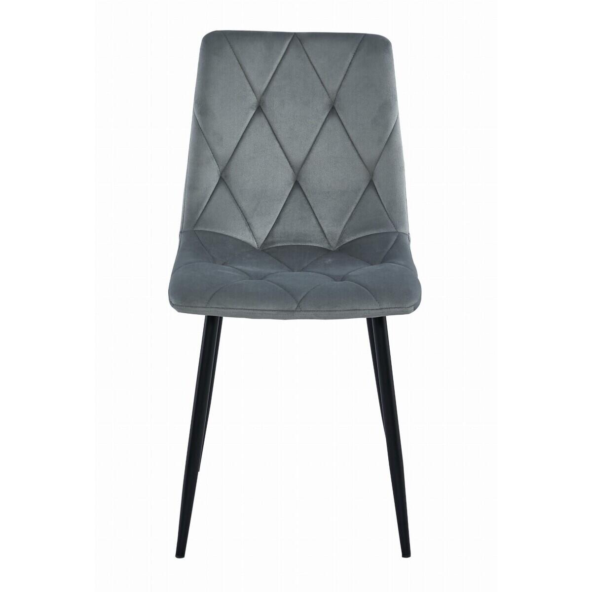 Scaun bucatarie/living, Artool, Libra, catifea, metal, gri si negru ...