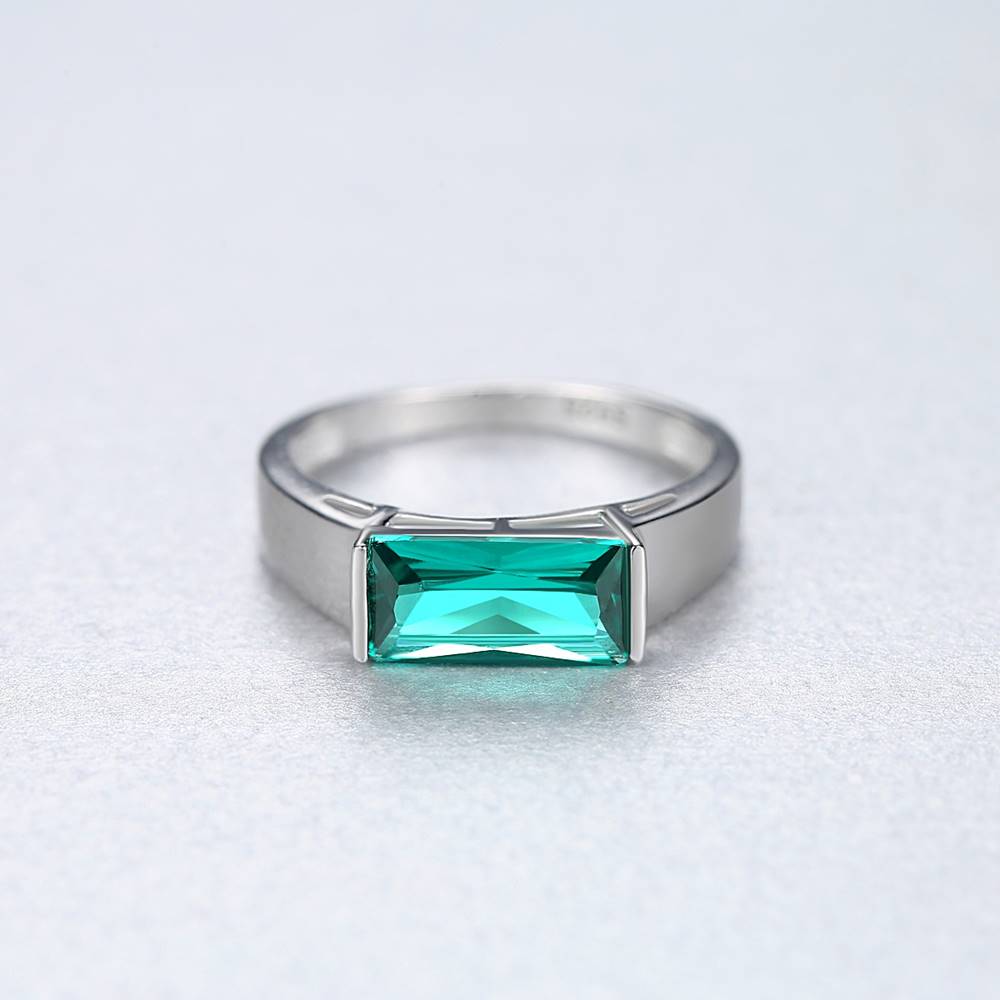 Inel din Argint cu Smarald verde, Cora Emerald, Marimea 8 - eMAG.ro