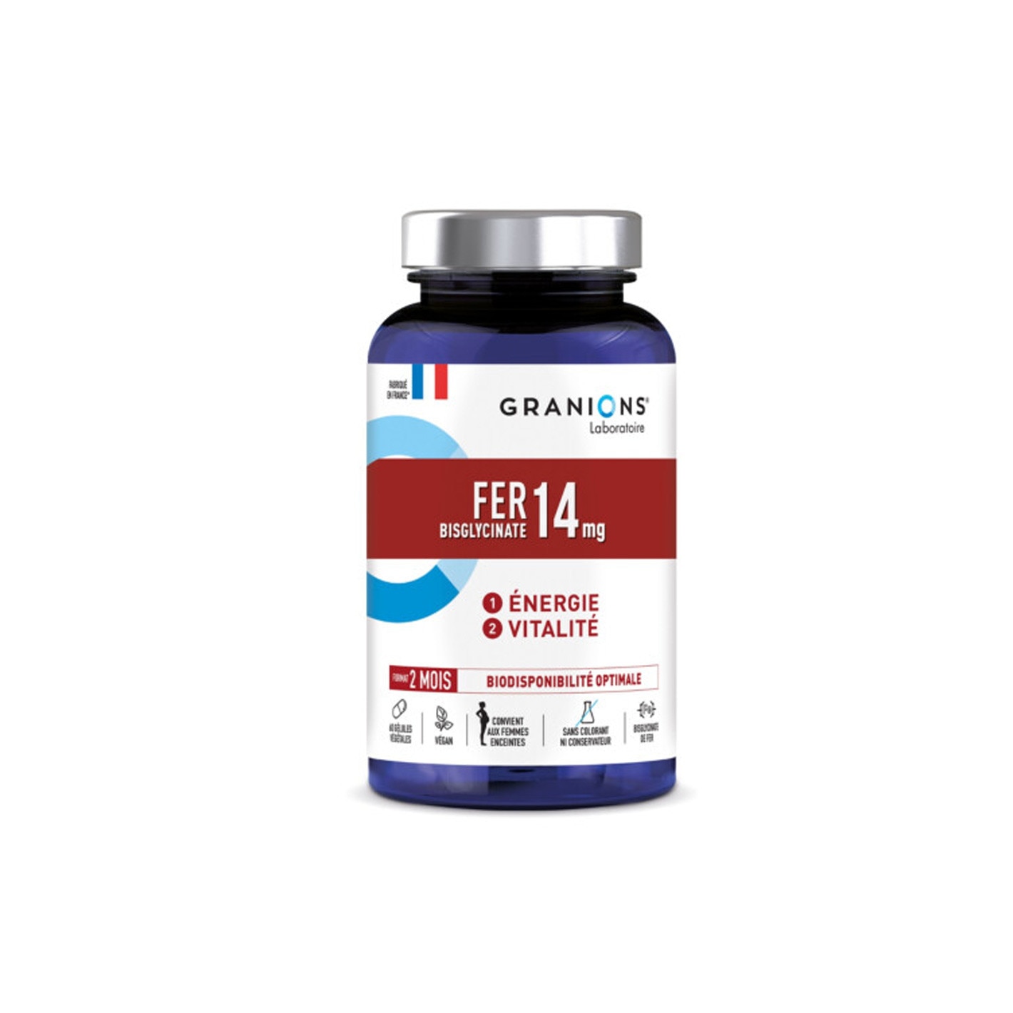 Fier bisglicinat, Granions, Fer 14 mg, 60 capsule vegetale - eMAG.ro