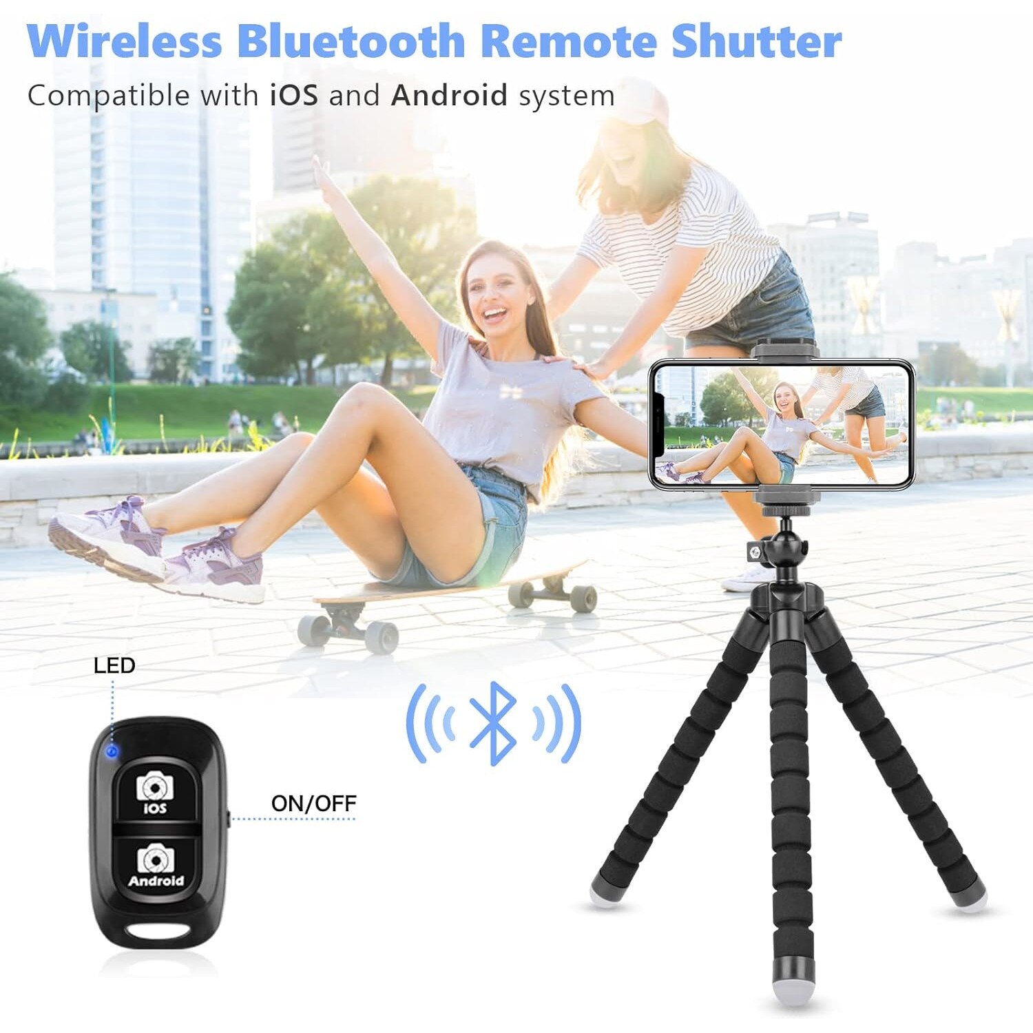 Set 2 Mini trepied, JENUOS®, Aplicabil la camera/telefon, Universal ...