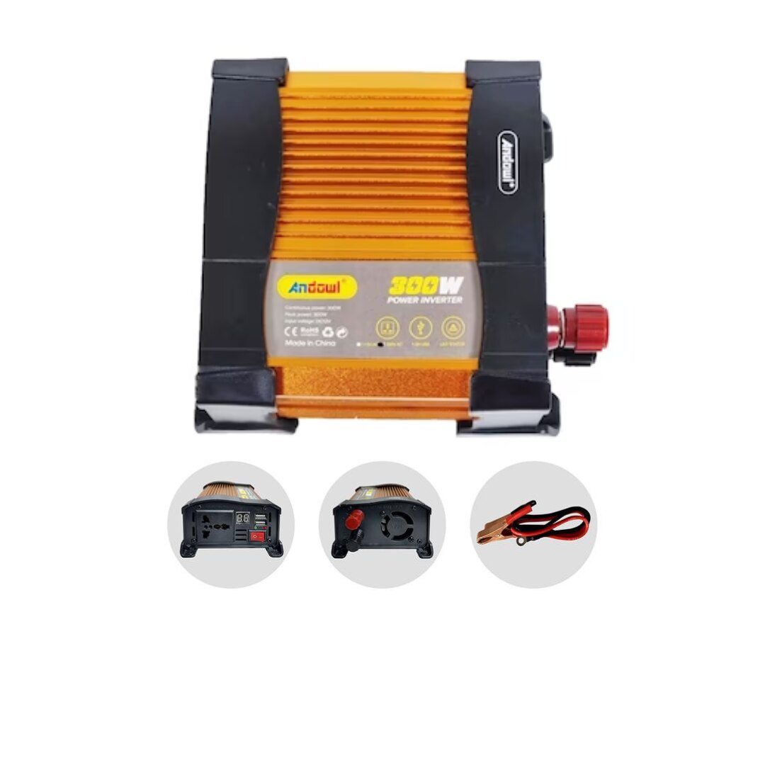 Invertor 12v 220v 300w cu Display, 1 Iesire AC Protectie Scurtcircuit 2 USB, Adaptor auto inclus ...