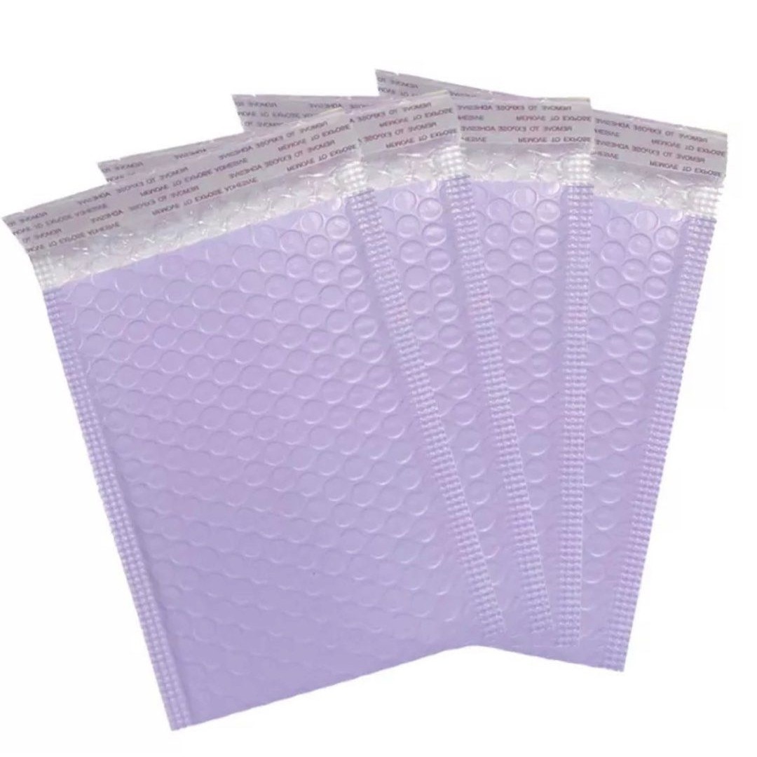Set 25 plicuri din plastic colorat cu bule antisoc, 450 x 550mm, lila ...